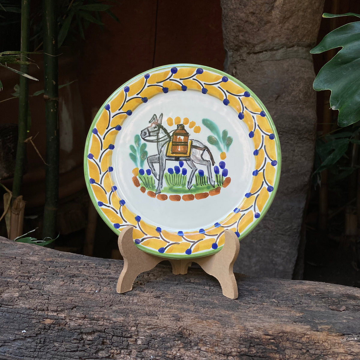 Mexican Pottery Donkey Plates Multi-colors handcrafts gift mexico ...