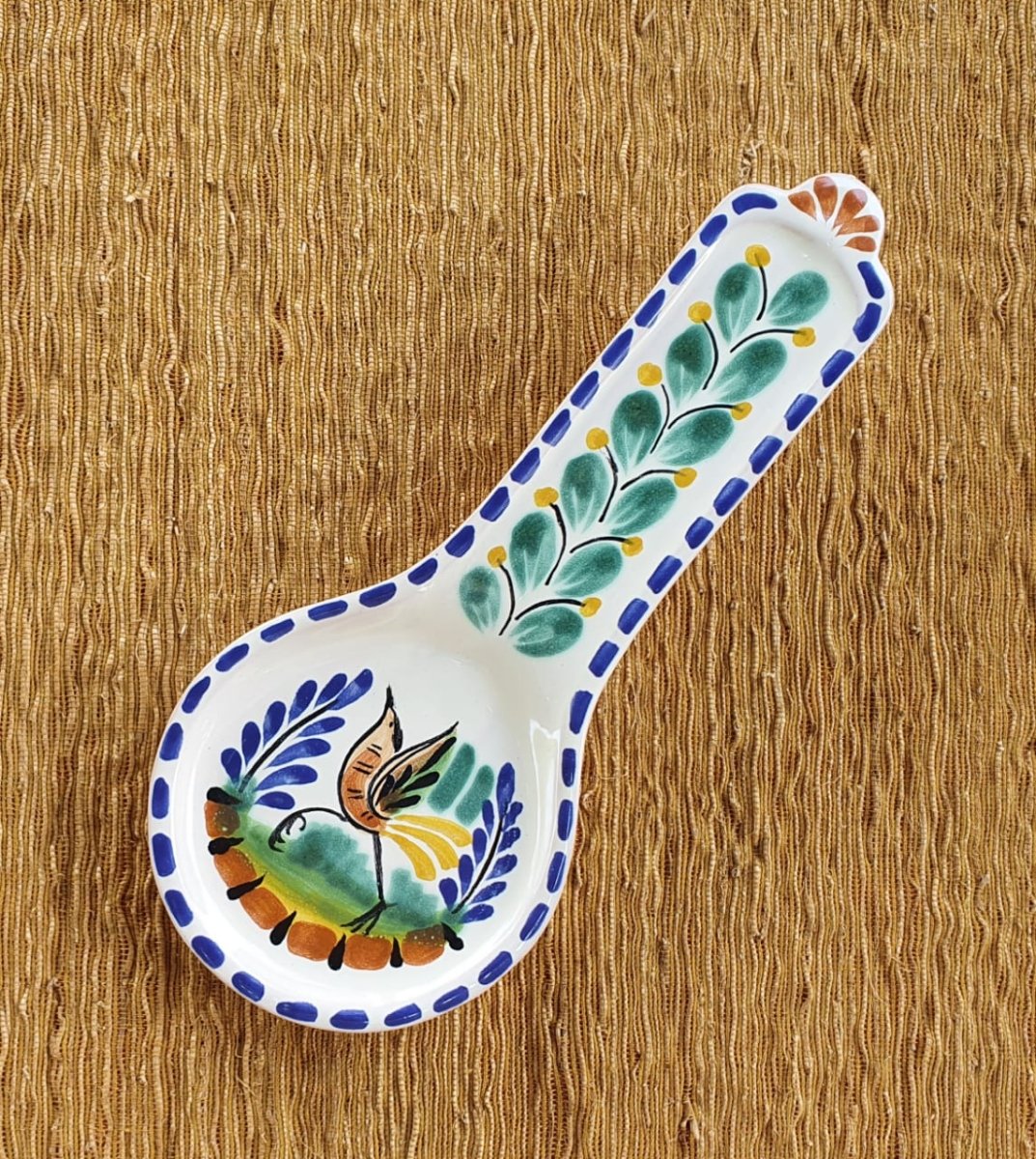 Mexican Ceramics Bird Round Spoon Rest 3.7*9.1" MultiColors kitchen ...