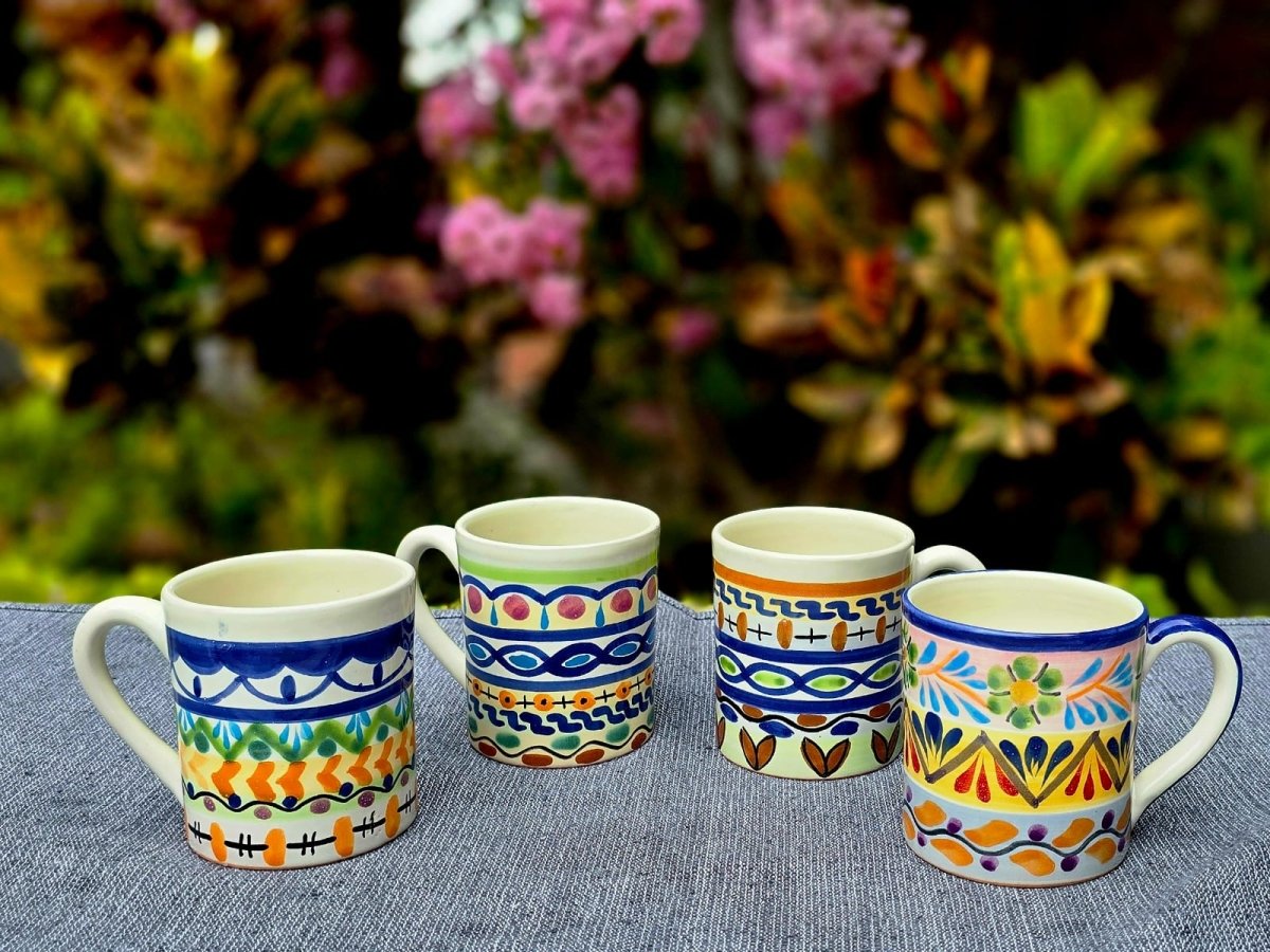 Mexican Ceramics Coffee Mug Happy Borders Mayolica Talavera handcrafts ...