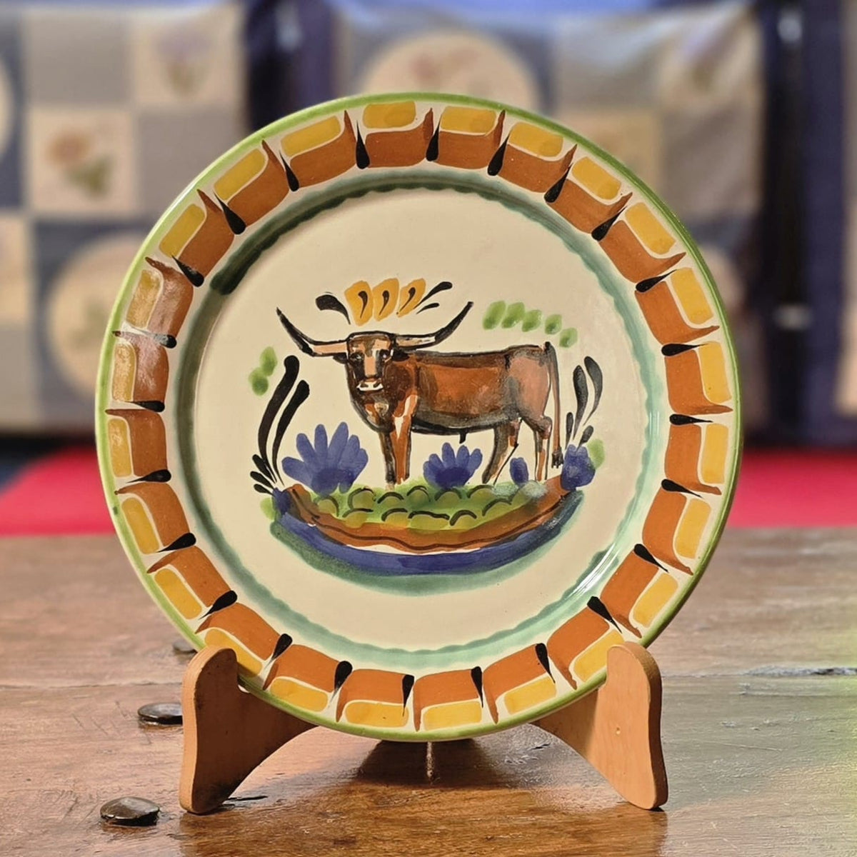 LongHorn Rodeo Plates colors tableware texas arizona handmade mexico ...