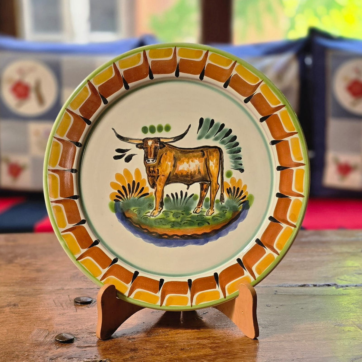 LongHorn Rodeo Plates colors tableware texas arizona handmade mexico ...