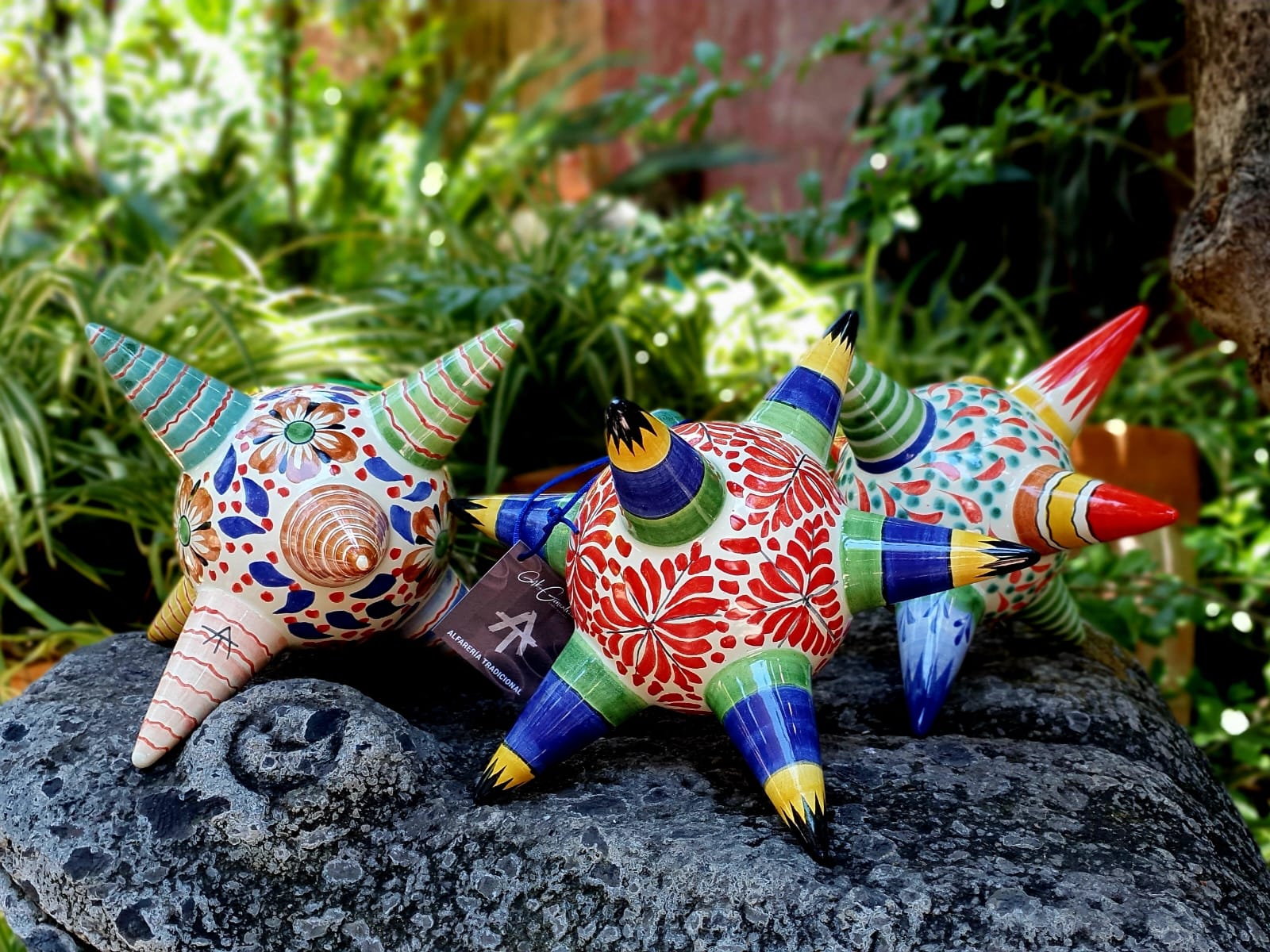 Christmas Ceramic Ornament Piñata Large 10" D Set of 3 D Multi-colors ...