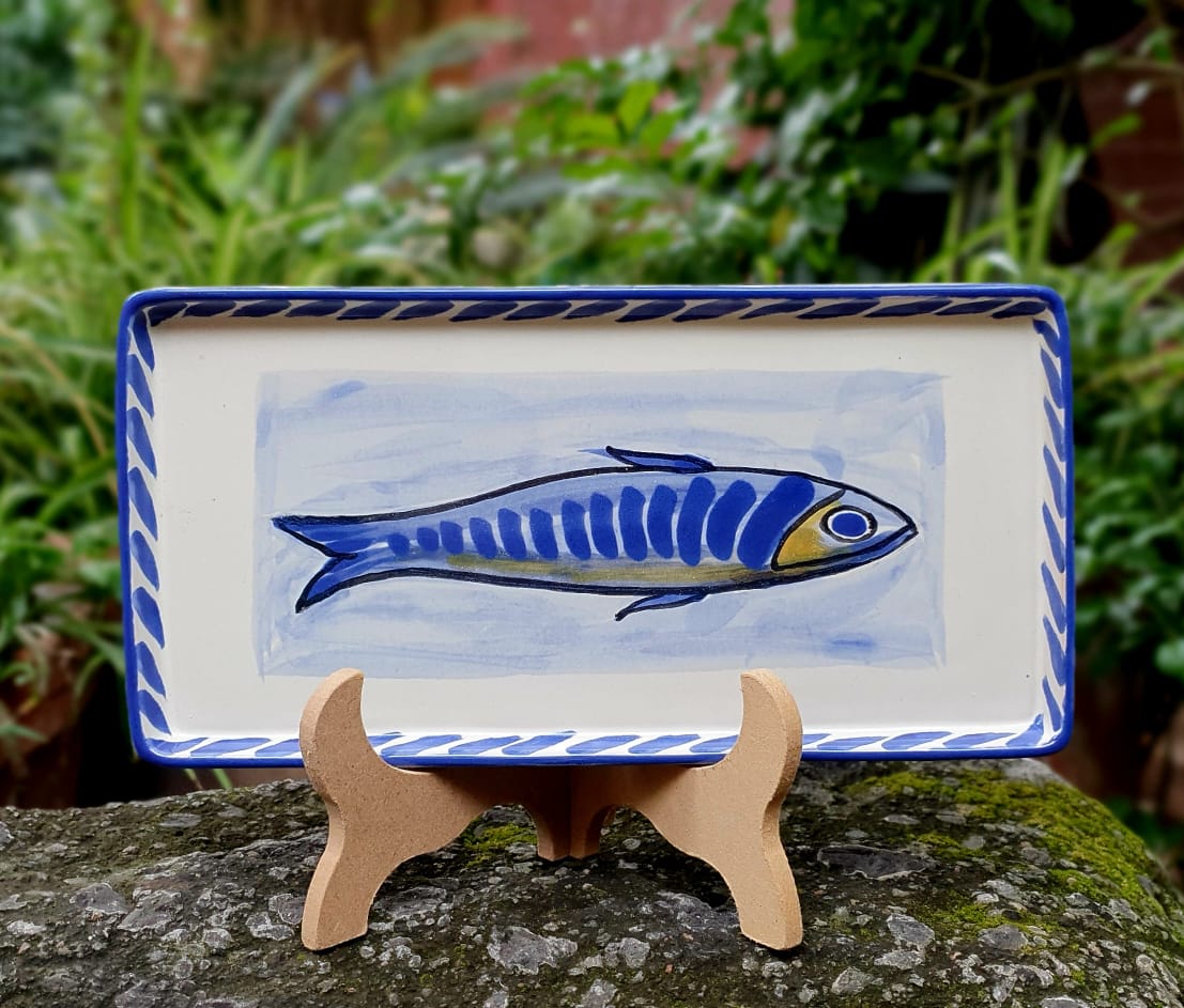 sardines tray blue talavera handcrafts handmade mexico tabledecor fish ...