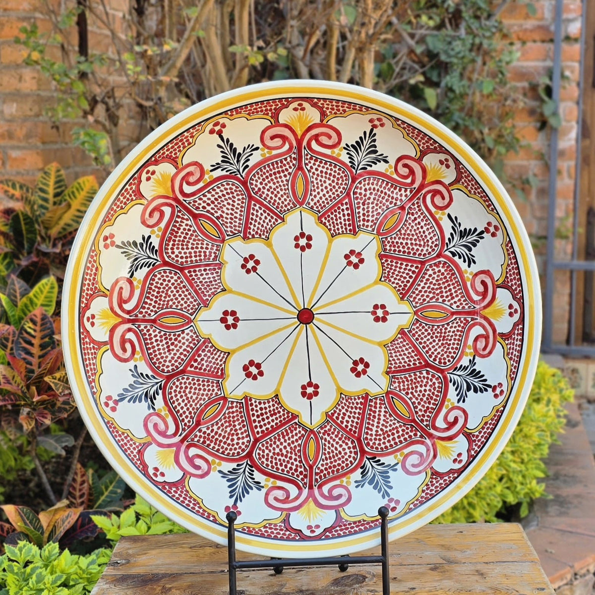 Decorative Platters Pomegranate Pattern red colors handcrafts talavera ...