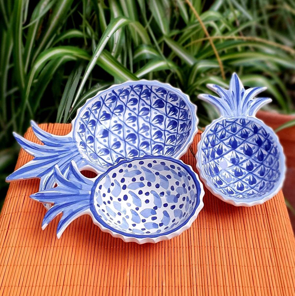 Pineapple Snack Bowls Set Mexican Ceramics Hand crafts from guanajuato ...