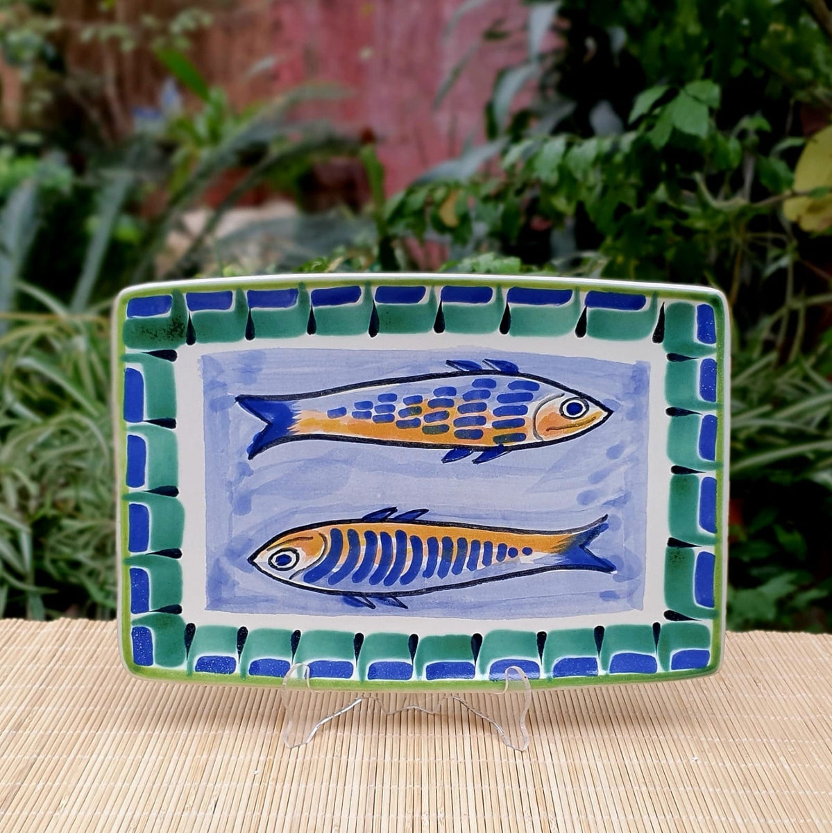 Mexican Ceramics Rectangular Plate / Tray Sardines fishes sea designs ...