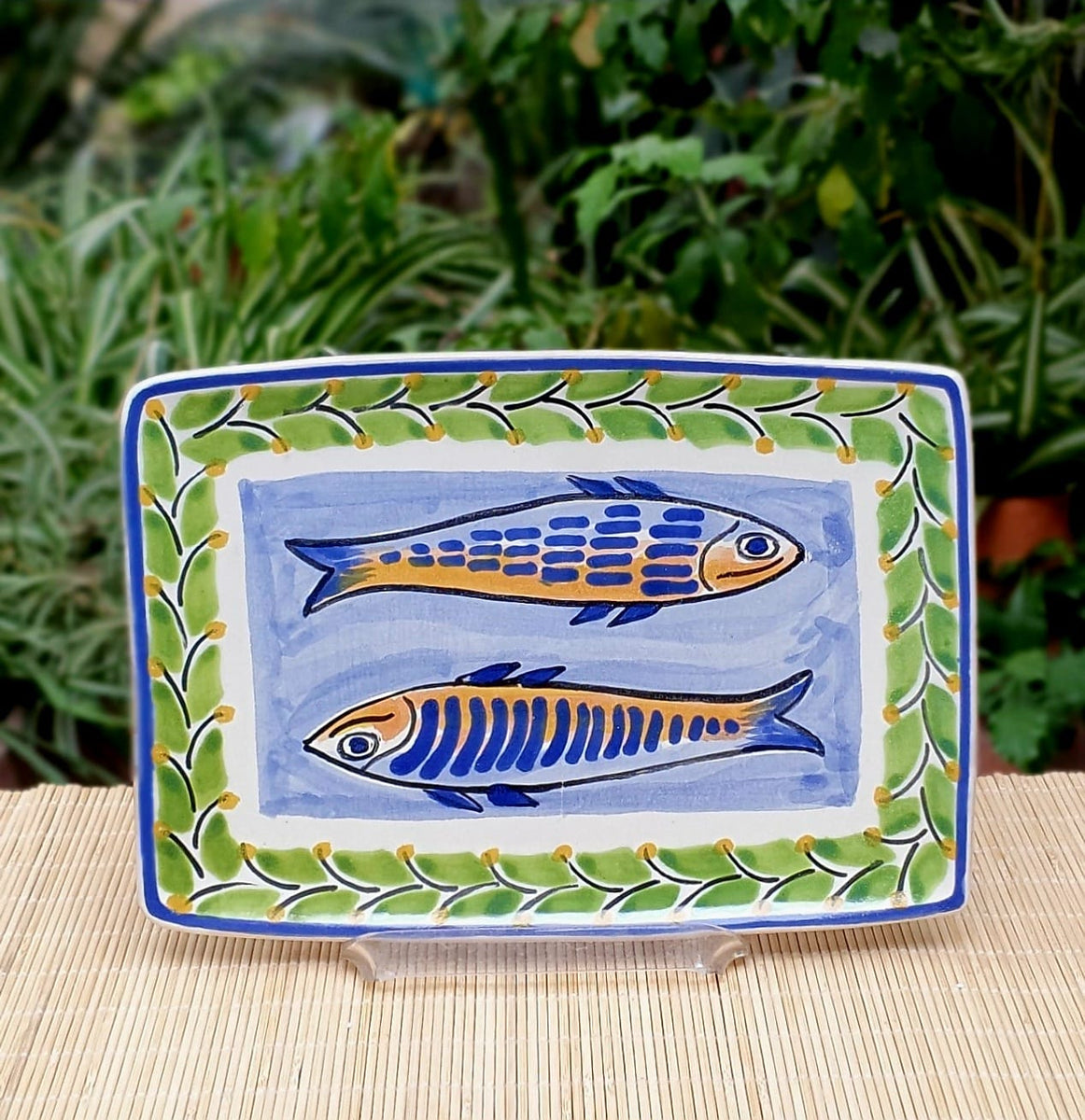 Mexican Ceramics Rectangular Plate / Tray Sardines fishes sea designs ...