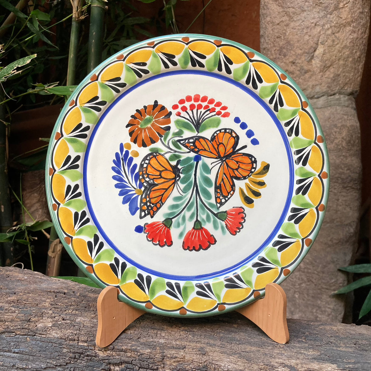 Mexican ceramics Monarch Butterfly Plates Multi-colors handcrafts ...