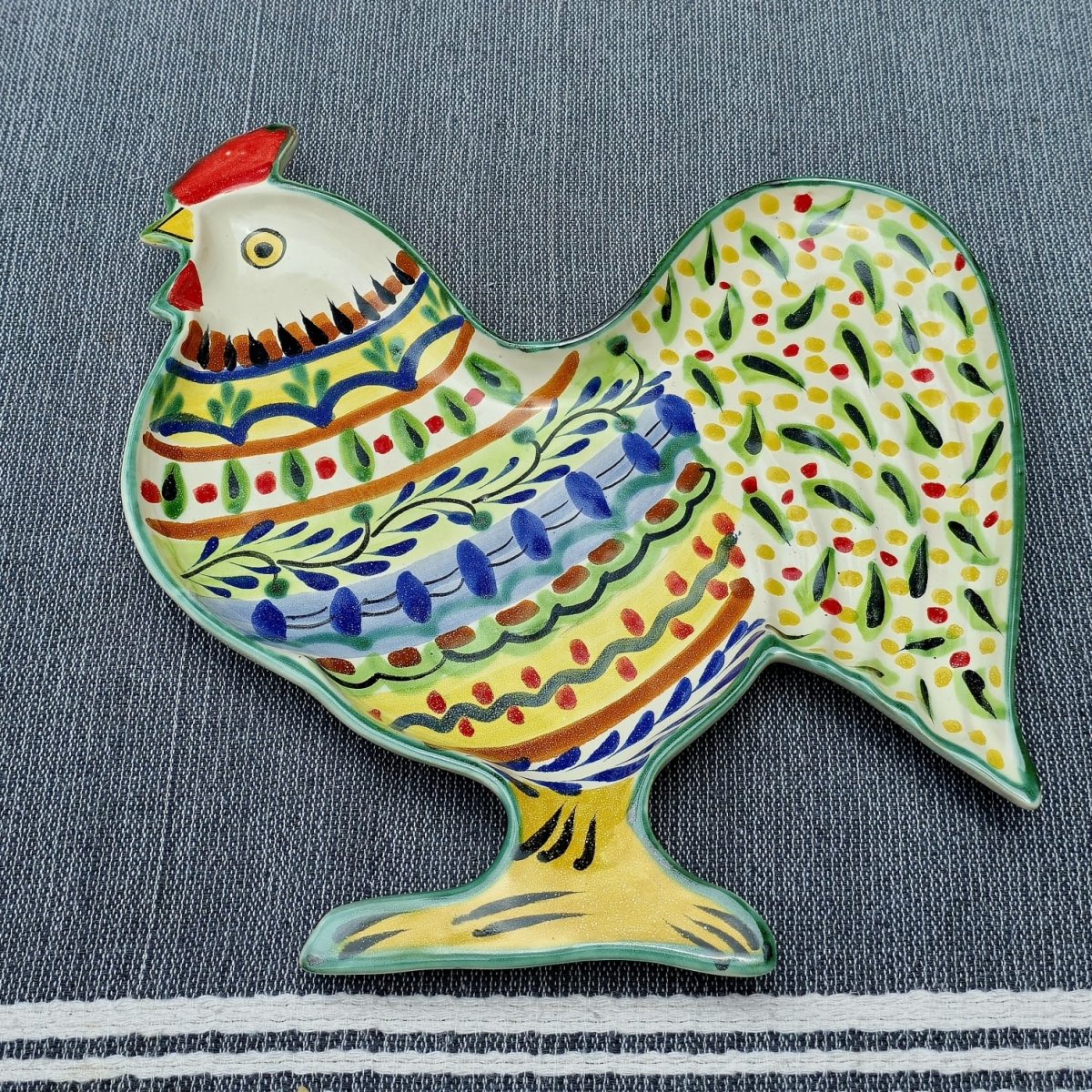Mexican Ceramics Rooster Snack Dish Majolica art farm ranch gifts ...