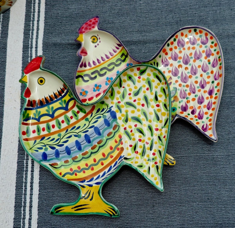 Mexican Ceramics Rooster Snack Dish Majolica art farm ranch gifts ...