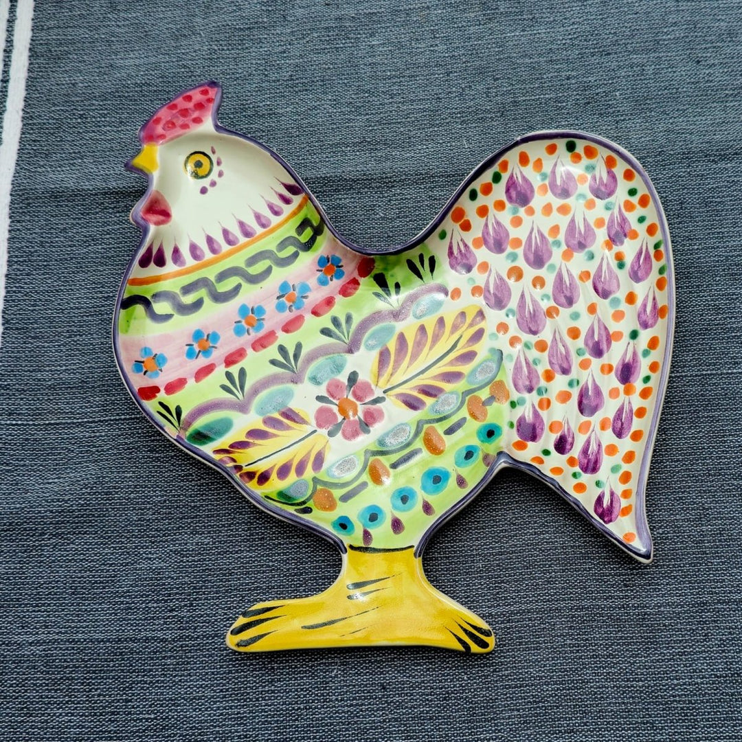 Mexican Ceramics Rooster Snack Dish Majolica art farm ranch gifts ...
