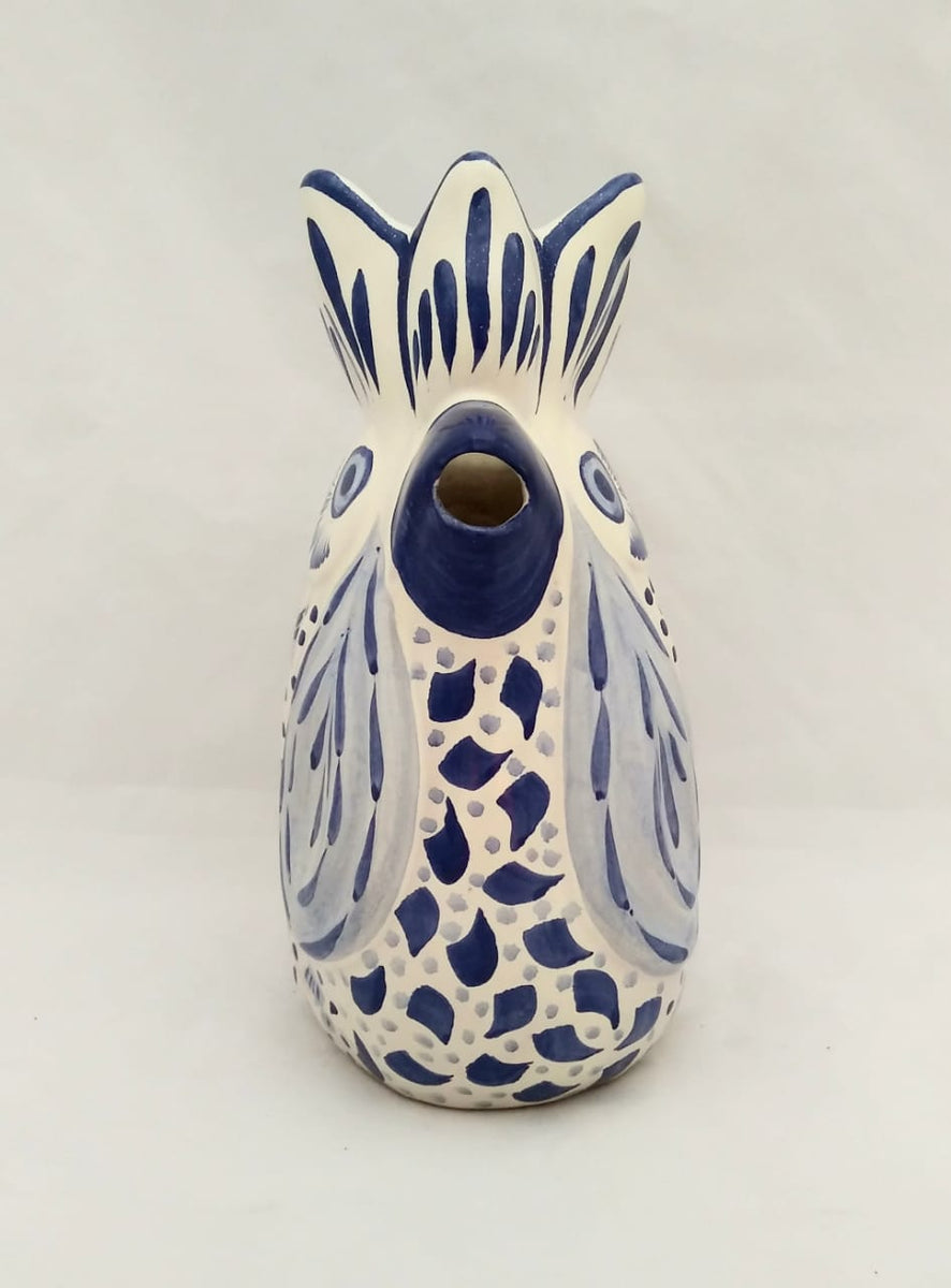 Rooster Water Pitcher 10" Height Blue and White Talavera / Mayolica ...