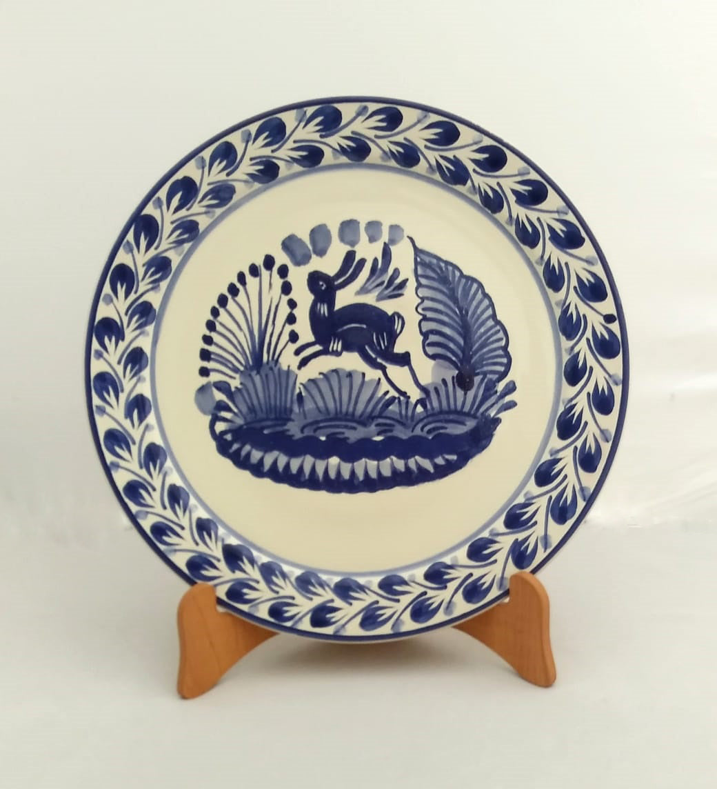 Rabbit Plate blue talavera majolica handmade tableware mexico – Gorky ...
