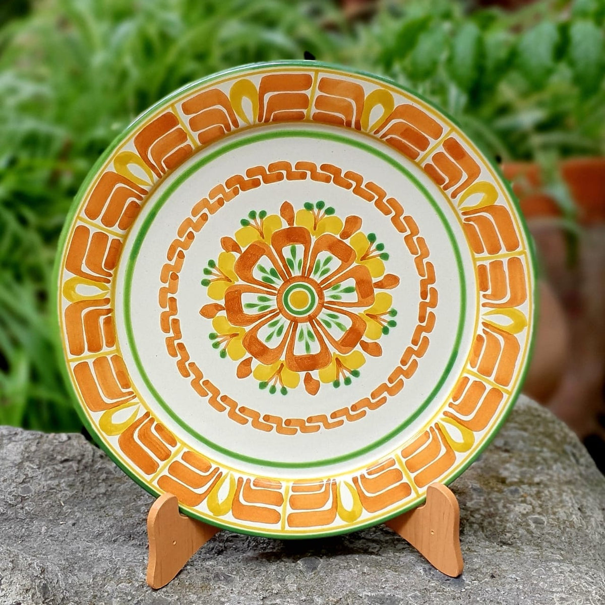 Mexican Plates Flower design yellow talavera mayolica handmade ...