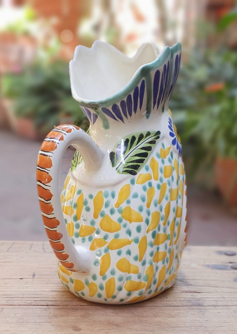 Mexican Pottery Large Rooster Pitcher 10" Height Terracota-Yellow ...