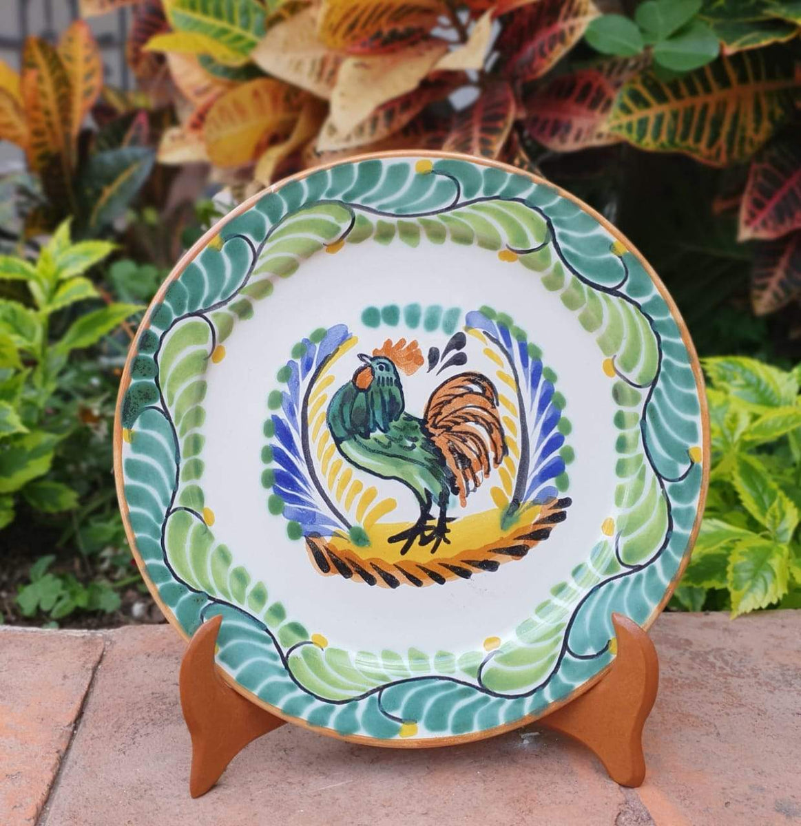 Mexican Rooster Plate Base Dinner Salad handmade mexico Ceramics ...