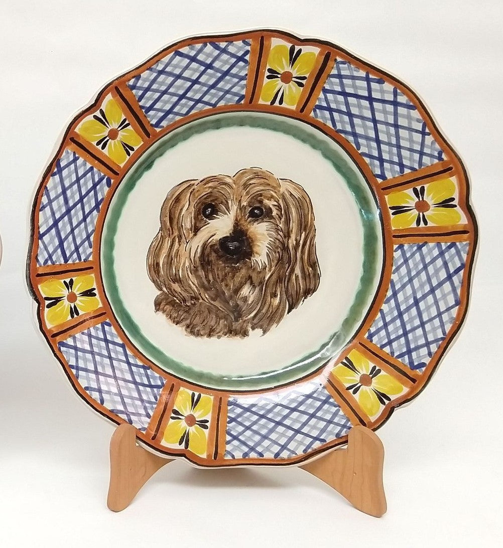 Decorative Custom Ceramic Dog Plate 11 in D Mayolica pet friendly ...