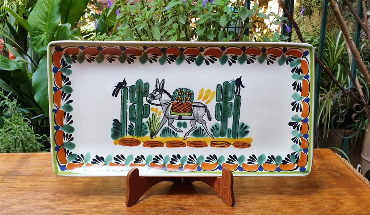 Donkey Rectangular Plate / Tray MultiColors Ceramic handmade Mexico ...