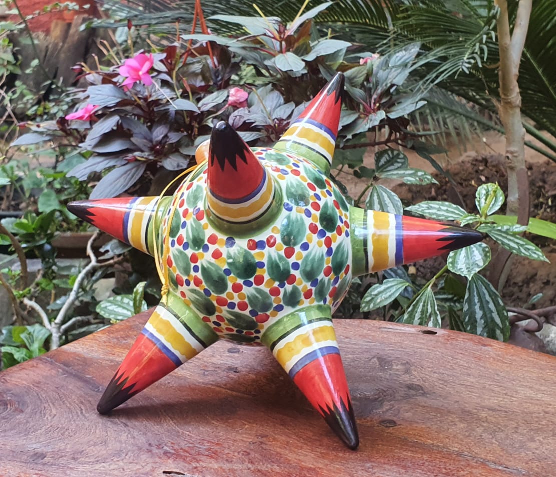 Christmas Ornament Piñata MultiColors big size Mexican Pottery art ...