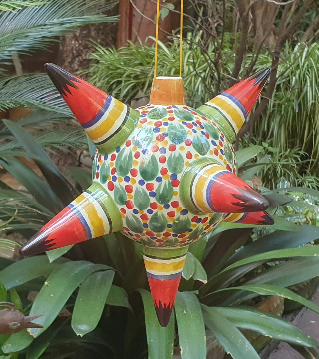 Christmas Ornament Piñata MultiColors big size Mexican Pottery art ...