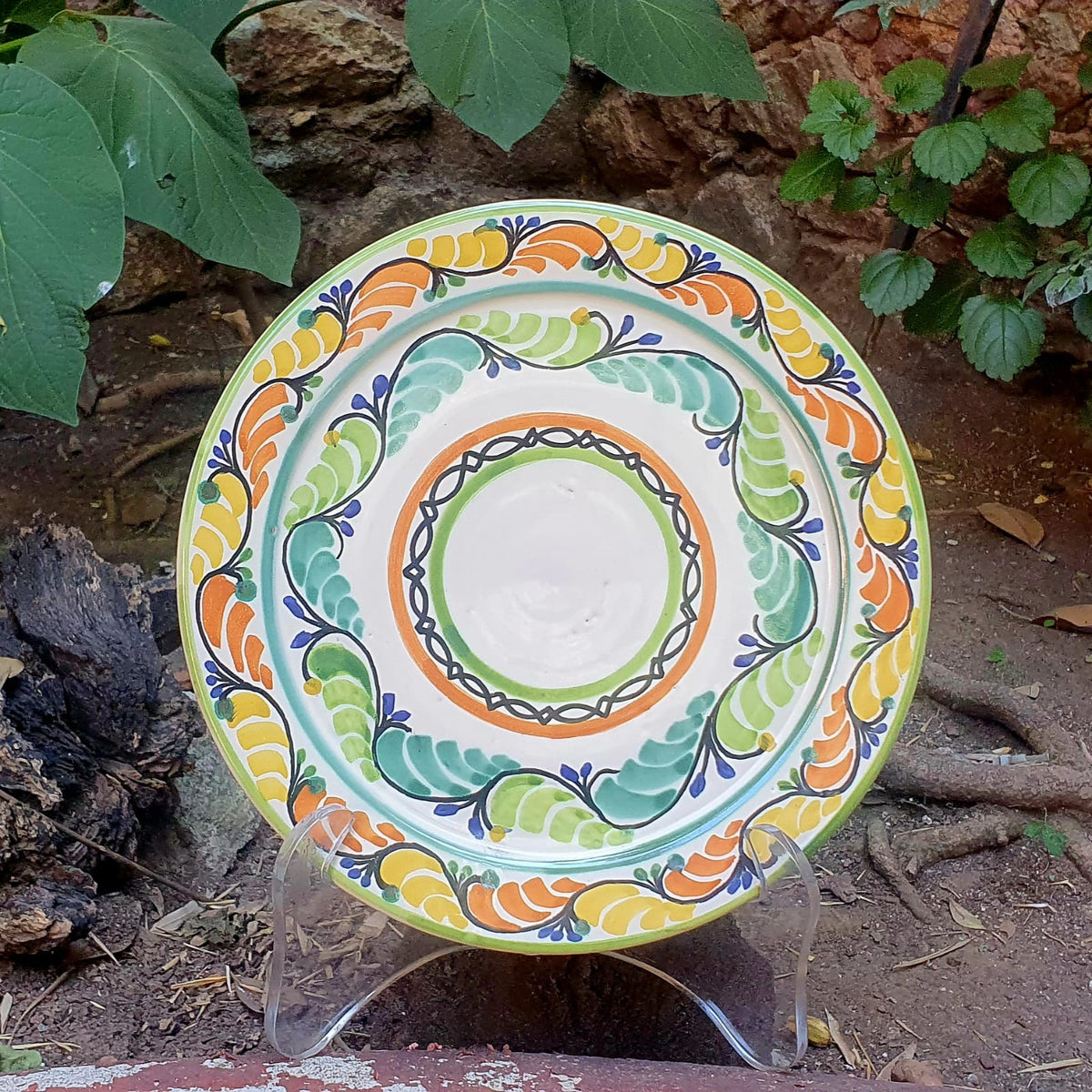 Mexican Plates ceramics double border Plates MultiColors handcrafts ...