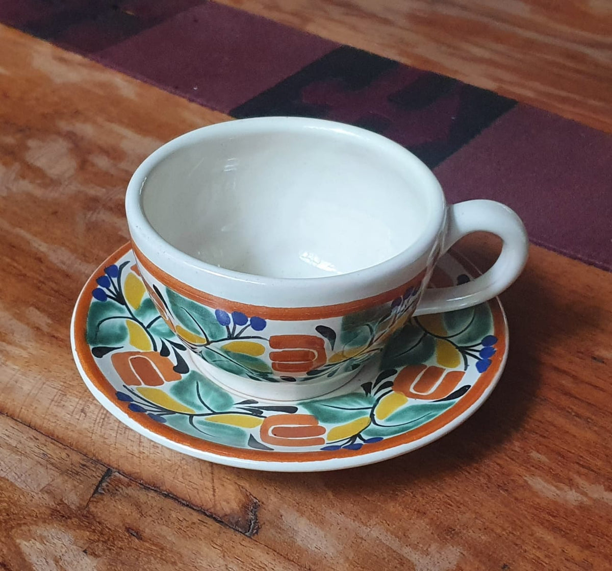 Mexican Pottery Cup & Saucer Talavera Mayolica Ceramic Mexico – Gorky ...