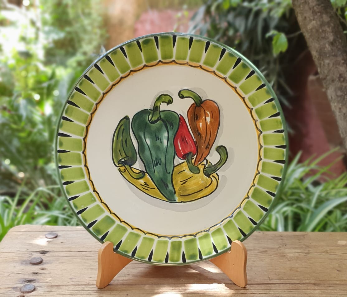 Mexican Ceramic chiles pepper Plates MultiColors Mayolica handmade ...