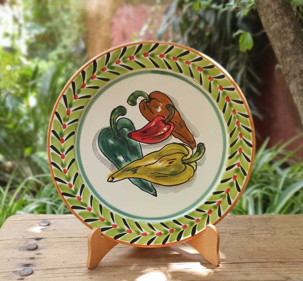 Mexican Ceramics chiles pepper Plates Multi-colors Mayolica handmade ...